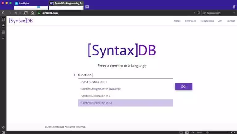 syntaxdb wyszukiwanie składni programowania