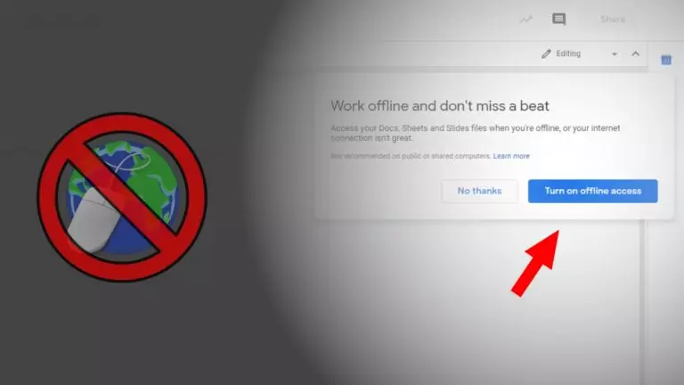 ऑफलाइन मोड Google डॉक्स चालू करा