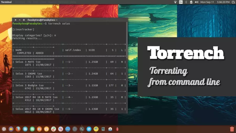 Torrench. Որոնել և ներբեռնել Torrent ֆայլերը՝ օգտագործելով հրամանի տողը