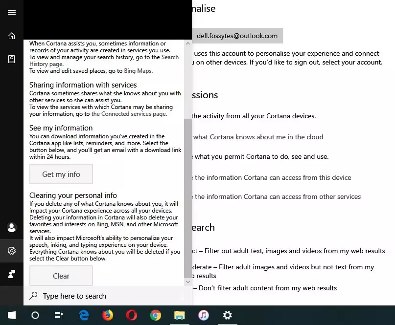 Ewechzehuelen perséinlech Donnéeë vu Cortana