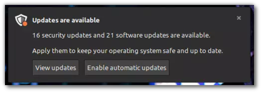 Mga update sa Linux mint