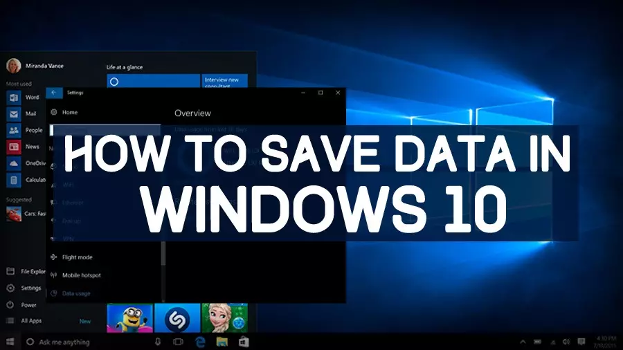 nola gorde datuak Windows 10-n