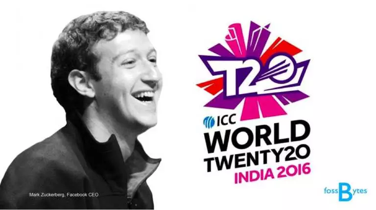 mark zuckerberg world cup T20 india 2016