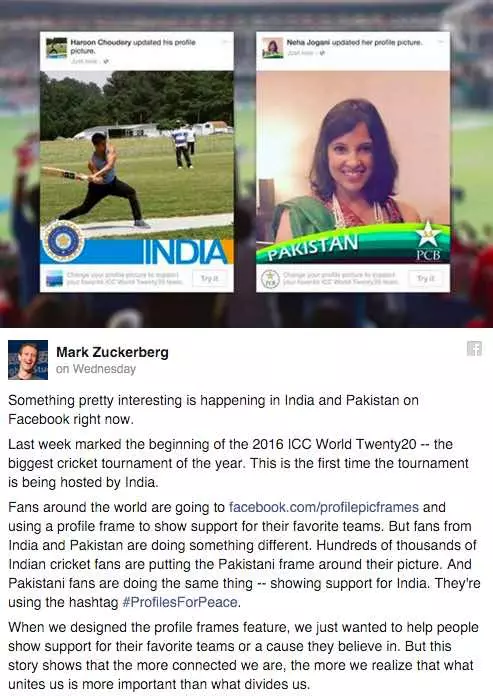 Mark Zuckerberg ကမ္ဘာ့ဖလား t20 India 2016